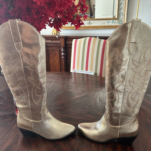 Billini | Shoes | Billina Gold Metallic Cowboy Boots | Poshmark
